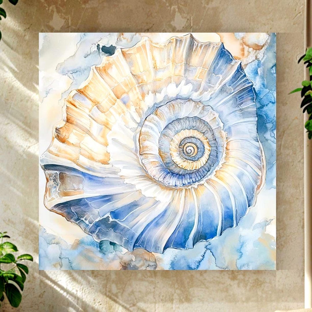 Seashell Canvas Wall Art, Aesthetic Art Print, Nature Inspired Coastal ...