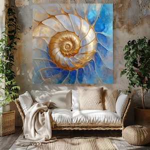 Nautilus Capiz Shell Wall Art, Nature Wall Art, Sea Shell Wall Print ...