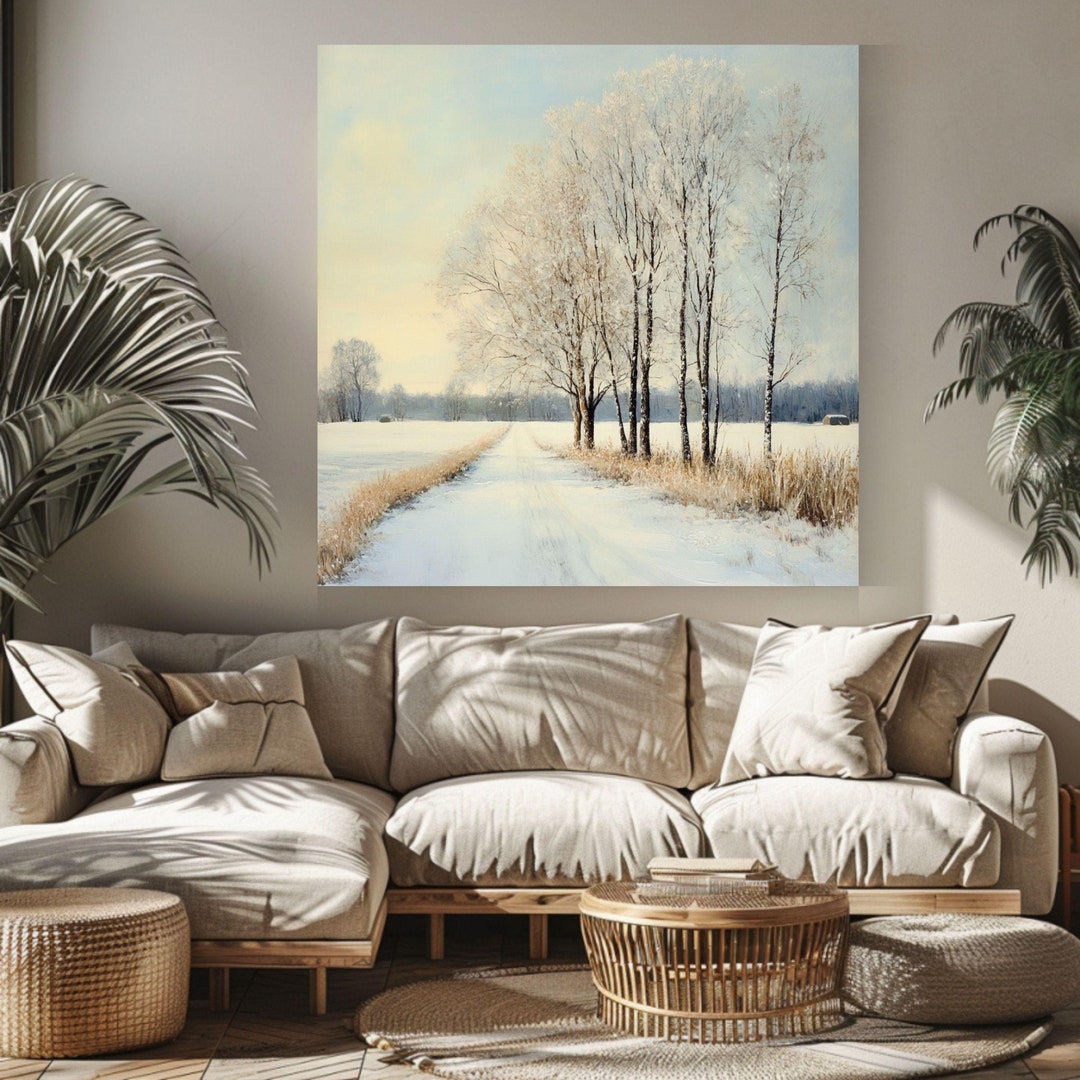 Snowy Forest Wall Art, Winter Trees Wall Art, Nature Wall Art, New Home ...
