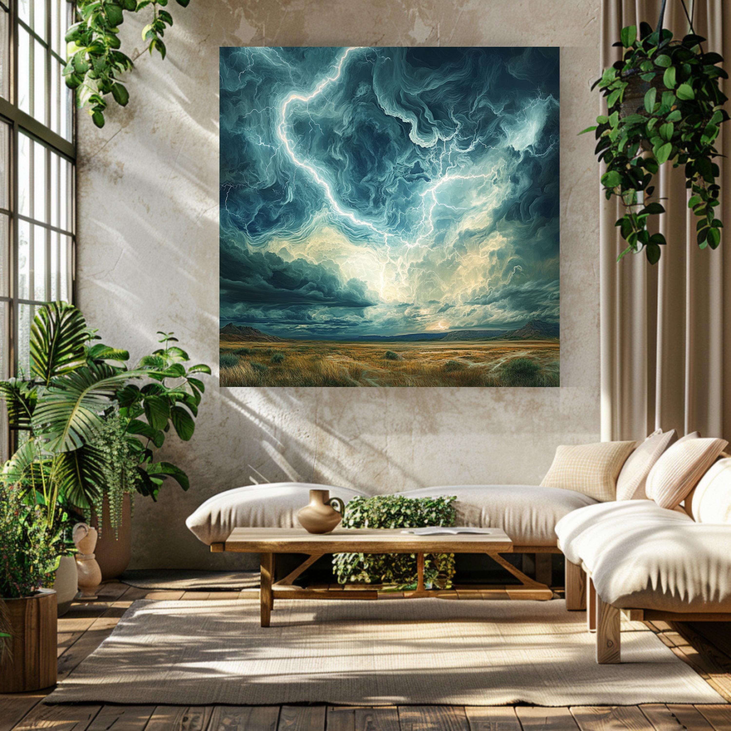 Swirling Storm Wall Art, Nature Wall Art, Mystical Sky Wall Decor ...