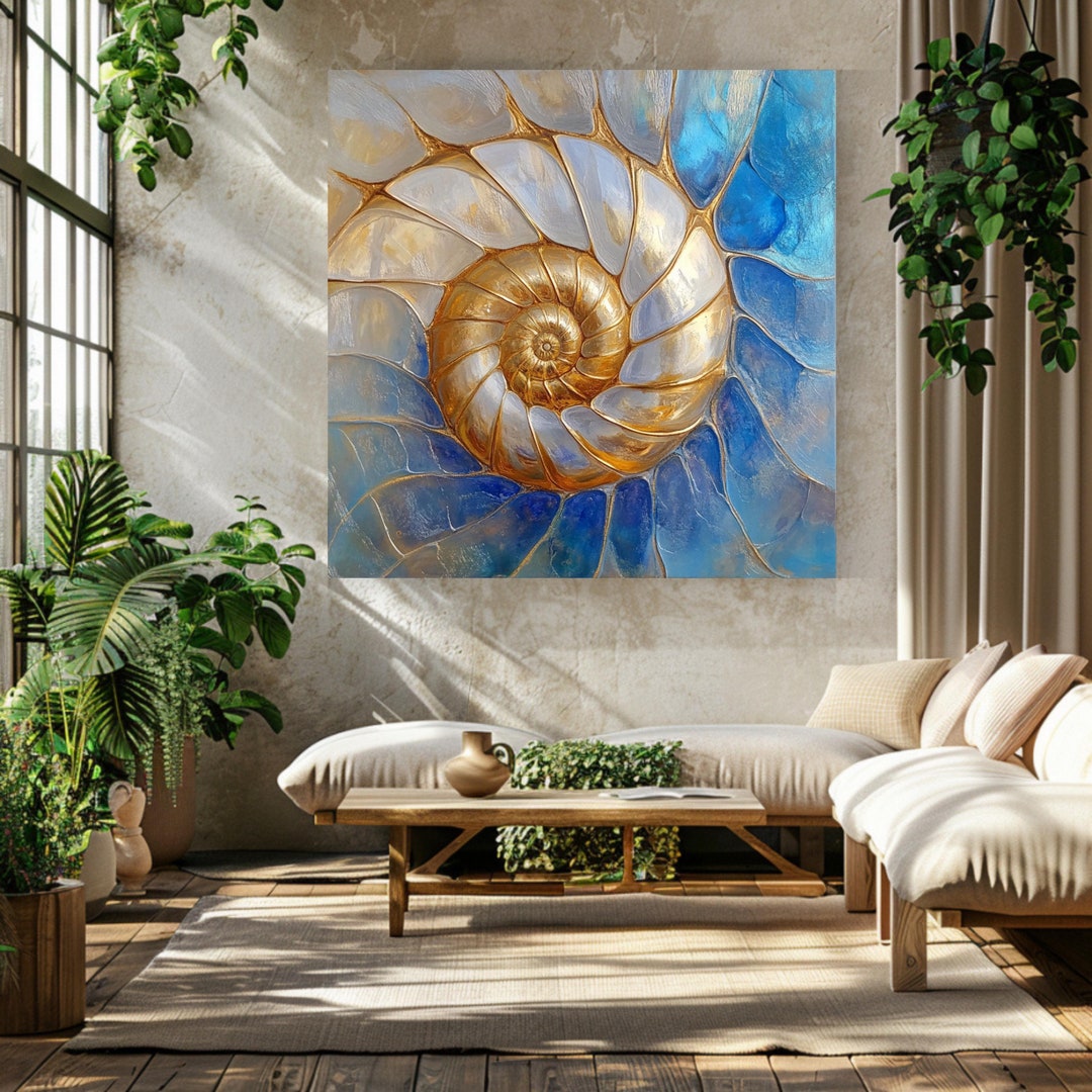 Nautilus Capiz Shell Wall Art, Nature Wall Art, Sea Shell Wall Print ...