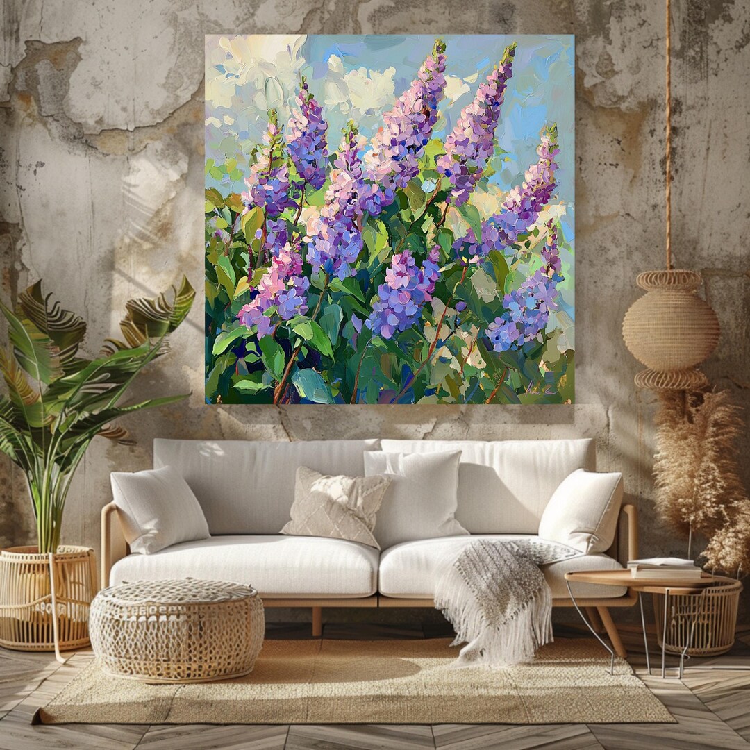 Purple Lavender Wall Art, Wildflower Wall Art, Nature Wall Art, Purple ...