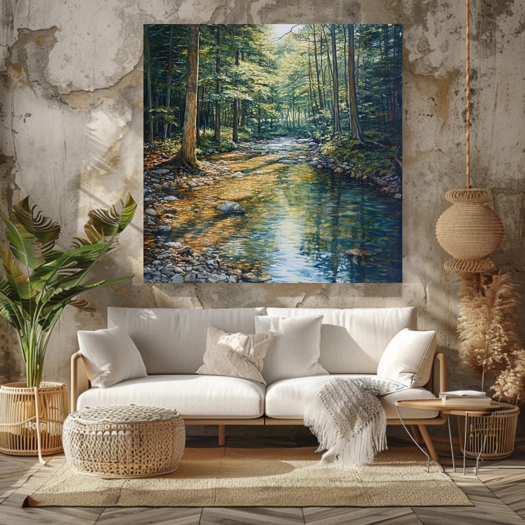 Forest Stream Wall Art, Nature Wall Art, Woodland Wall Art, Nature ...
