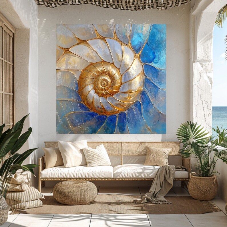 Nautilus Capiz Shell Wall Art, Nature Wall Art, Sea Shell Wall Print ...