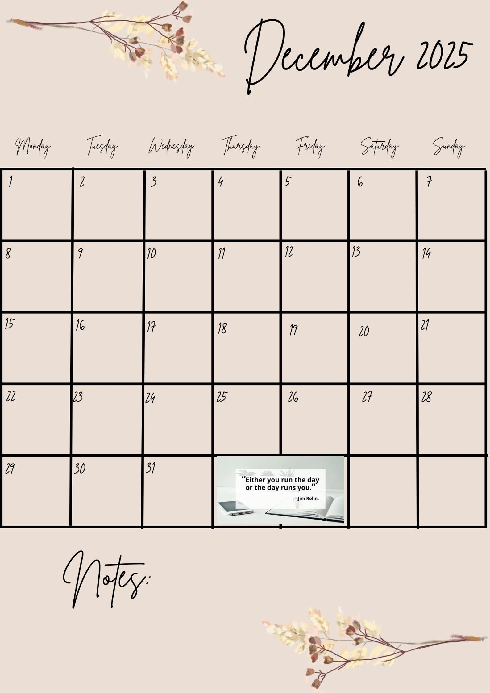 Printable Calendar 2025, Minimalist Calendar PDF, Aesthetic Planner ...