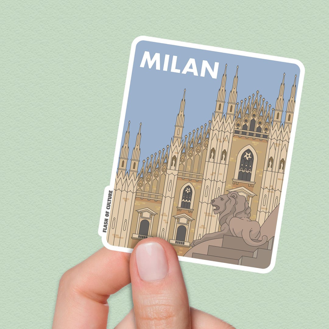 Milan Italy Duomo Sticker – Travel Vinyl Decal for Laptops, Bottles and ...