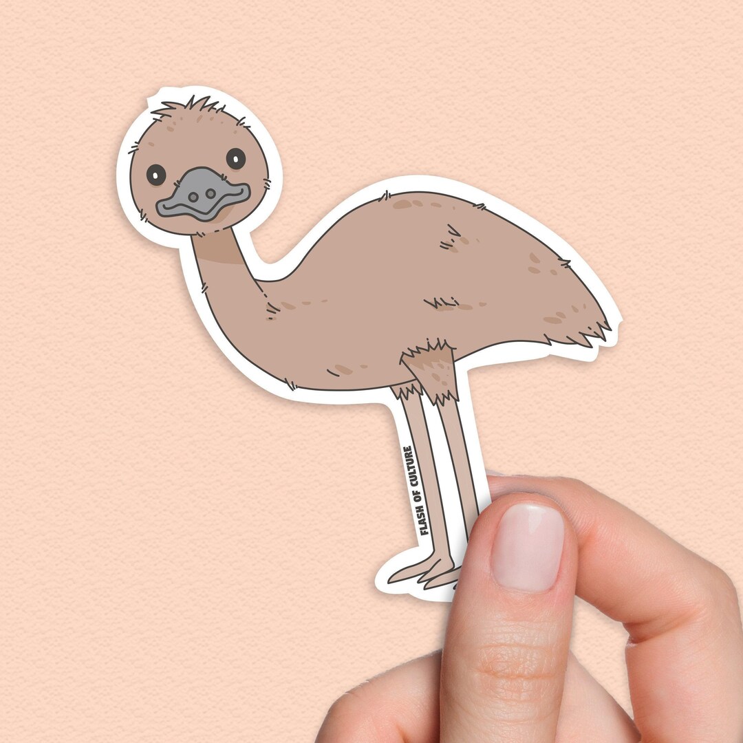 Emu Sticker, Native Australian Animal Decal, Aussie Wildlife Art, Gifts ...
