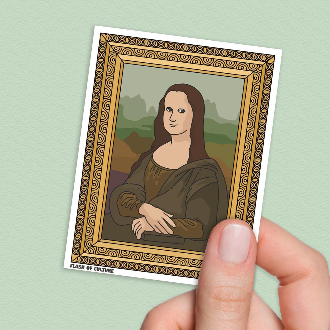 Mona Lisa Sticker – Waterproof Vinyl Art Decal for Laptops, Bottles and ...