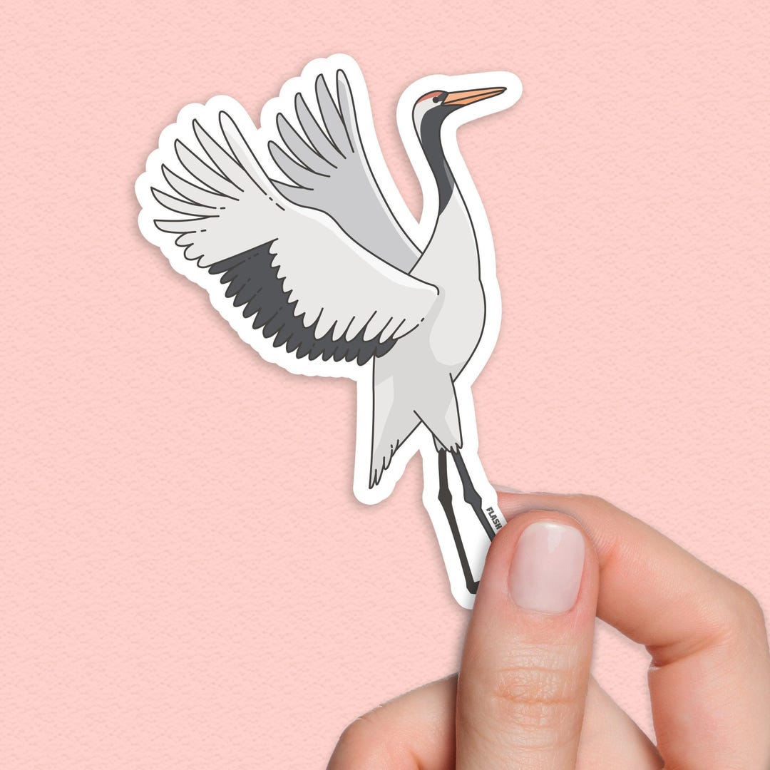 Japanese Crane Stickers, Red-crowned Crane, Travel Souvenirs, Japanese ...
