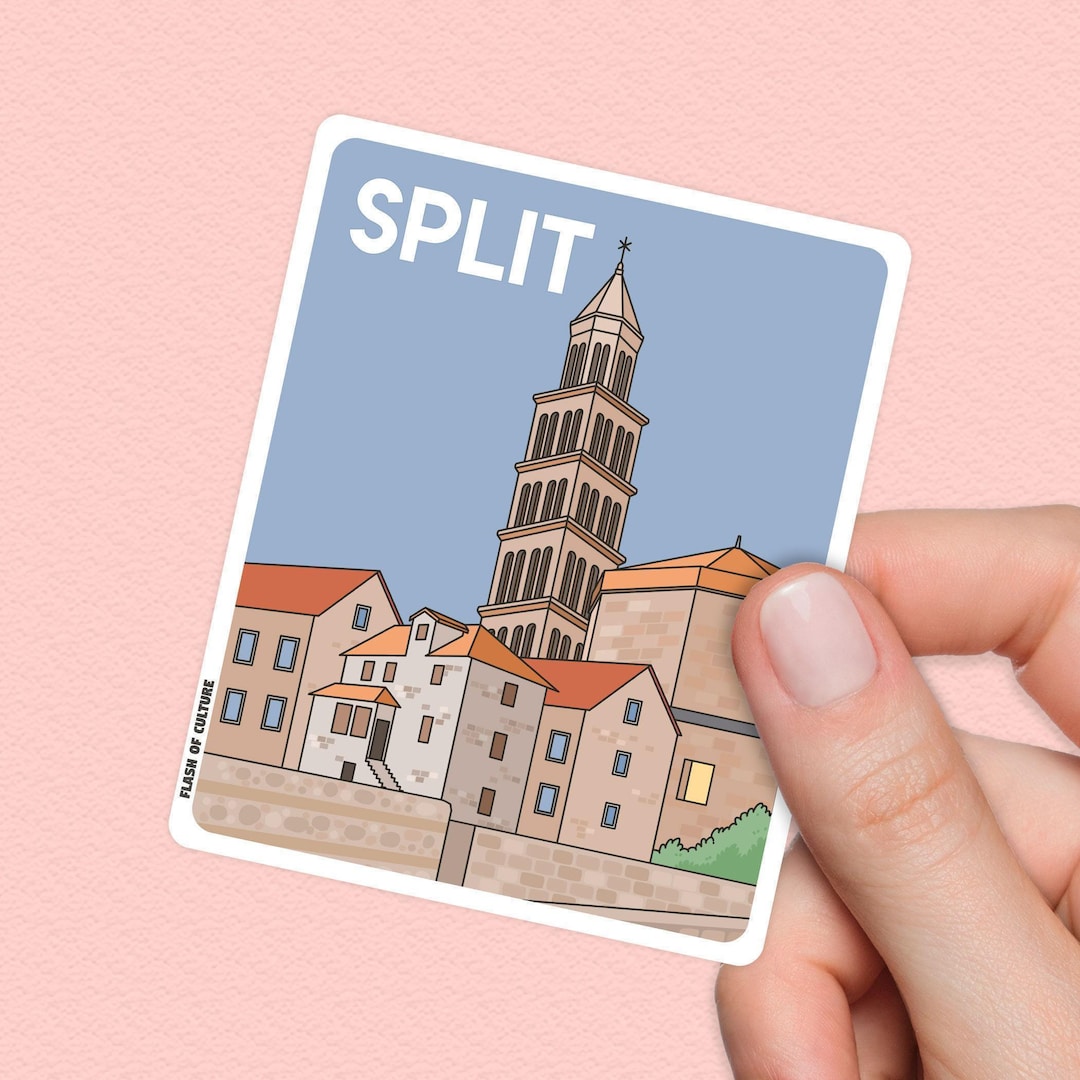 Split Croatia Sticker: Saint Domnius Bell Tower, Dalmatian Coast ...