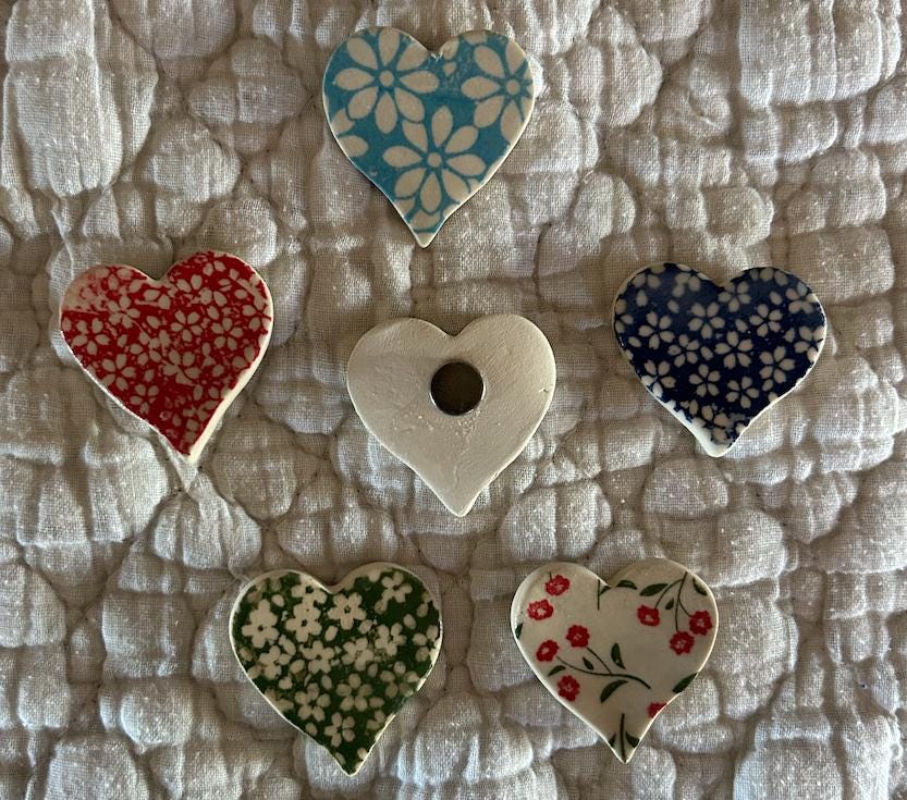 Handmade Ceramic Heart Magnet - Etsy