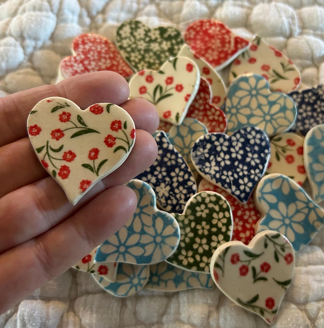Handmade Ceramic Heart Magnet - Etsy