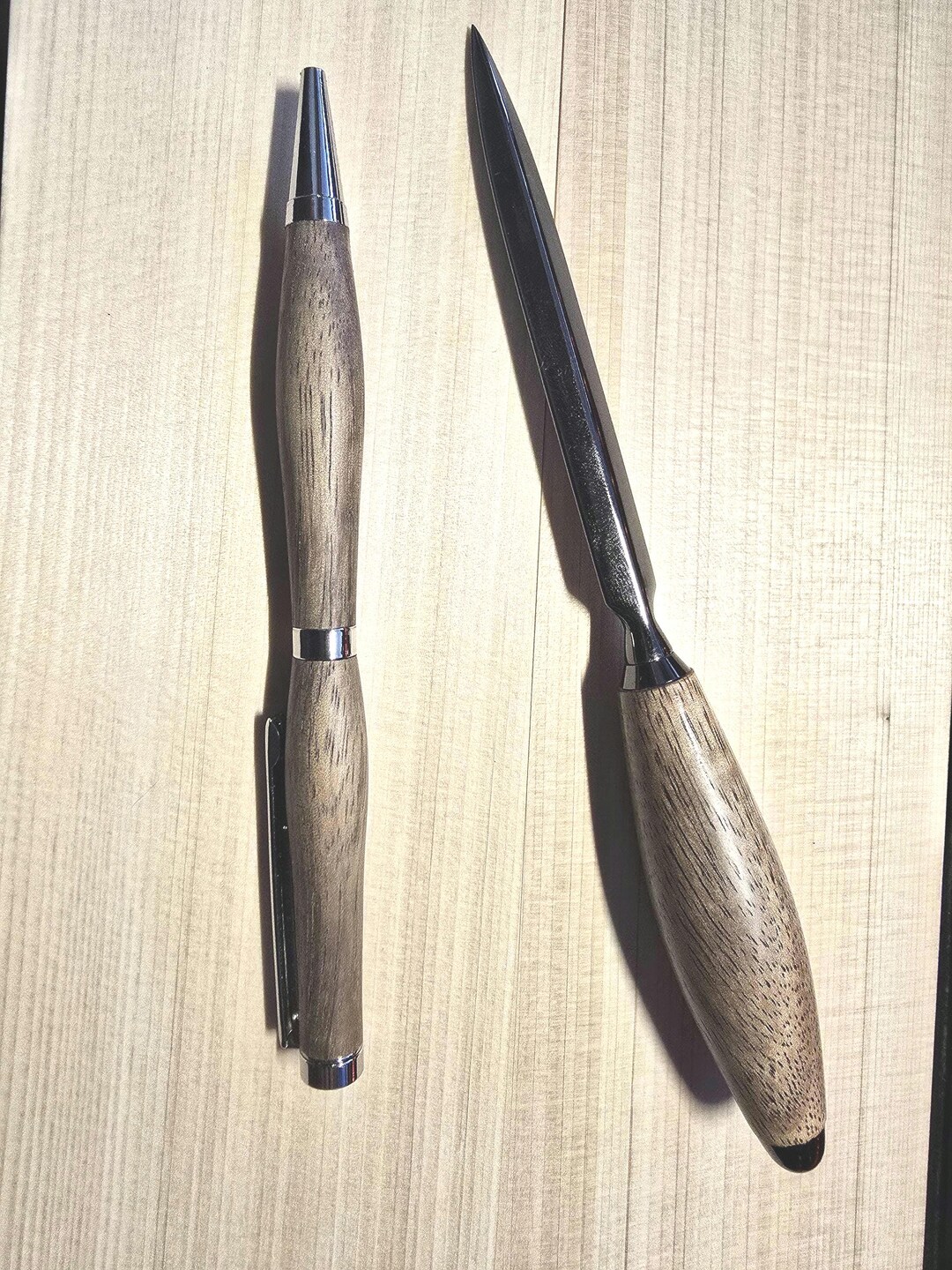 Curly Flame Hawaiian Koa Pen/letter Opener Set - Etsy