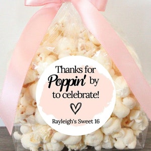 Thank You for Popping By; Birthday Party Popcorn Snack Treat Bag ...