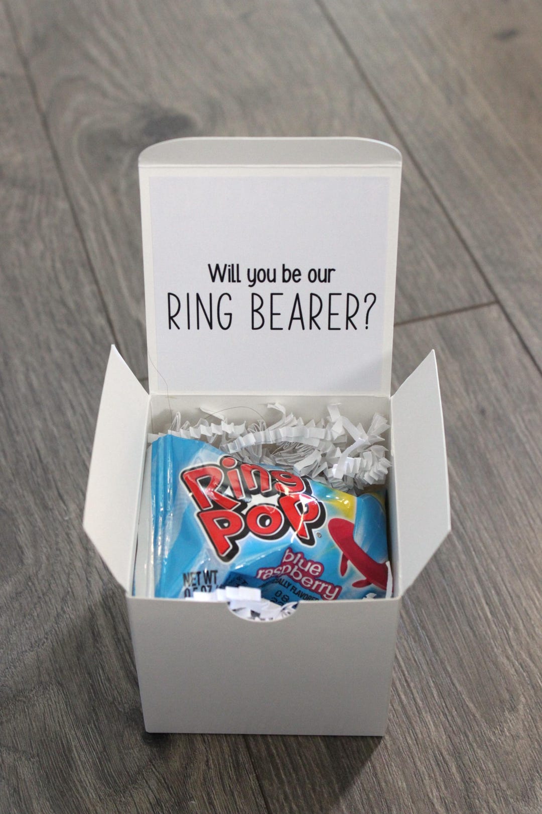 Will You Be Our Ring Bearer Candy Gift Box Proposal; Ring Pop Sucker ...
