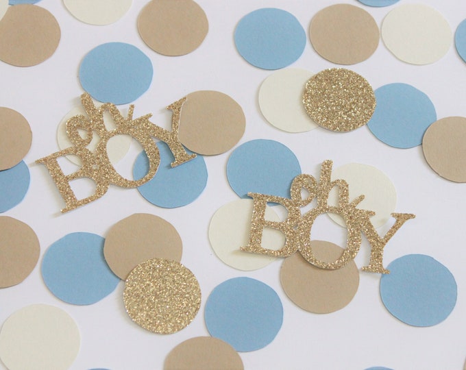 Smoke Blue, Taupe, Ivory, Gold Oh Boy Confetti. We Can Bearly Wait Boy ...