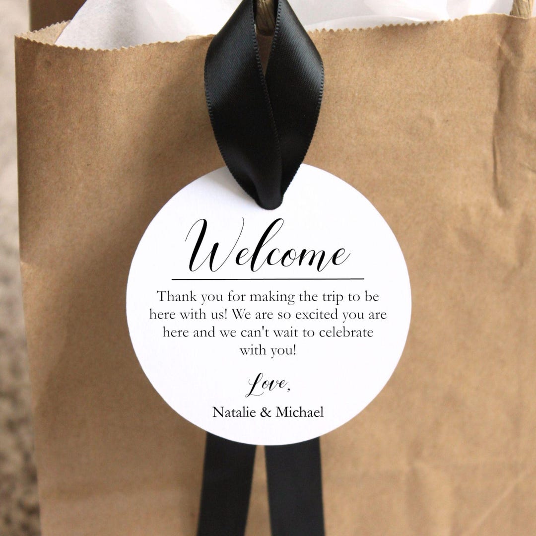 Personalized Wedding Welcome Bag Tags: Hotel Guest Favor With Ribbon - Etsy
