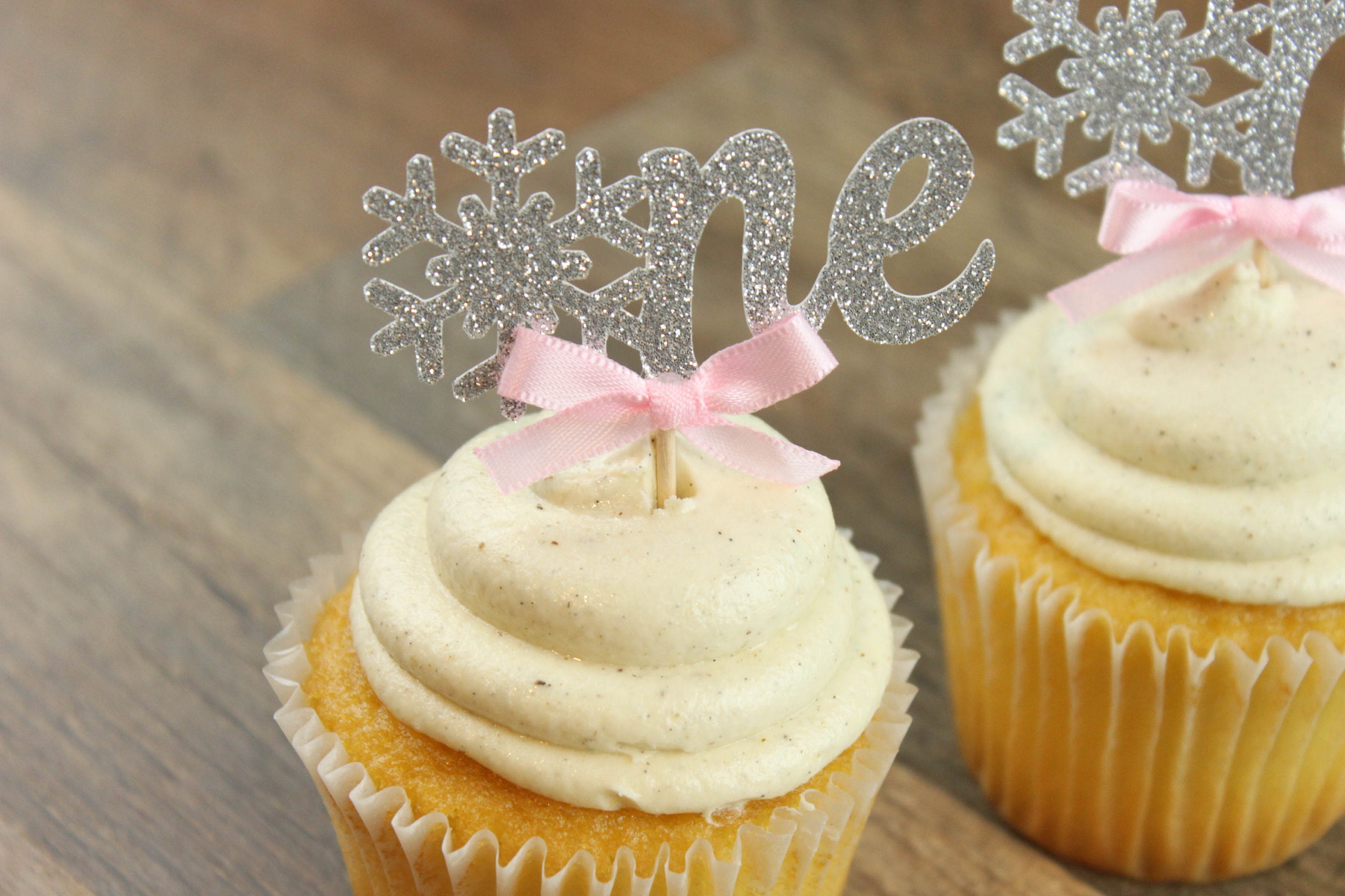 Winter Onederland Pink and Silver Snowflake Cupcake Toppers - Etsy