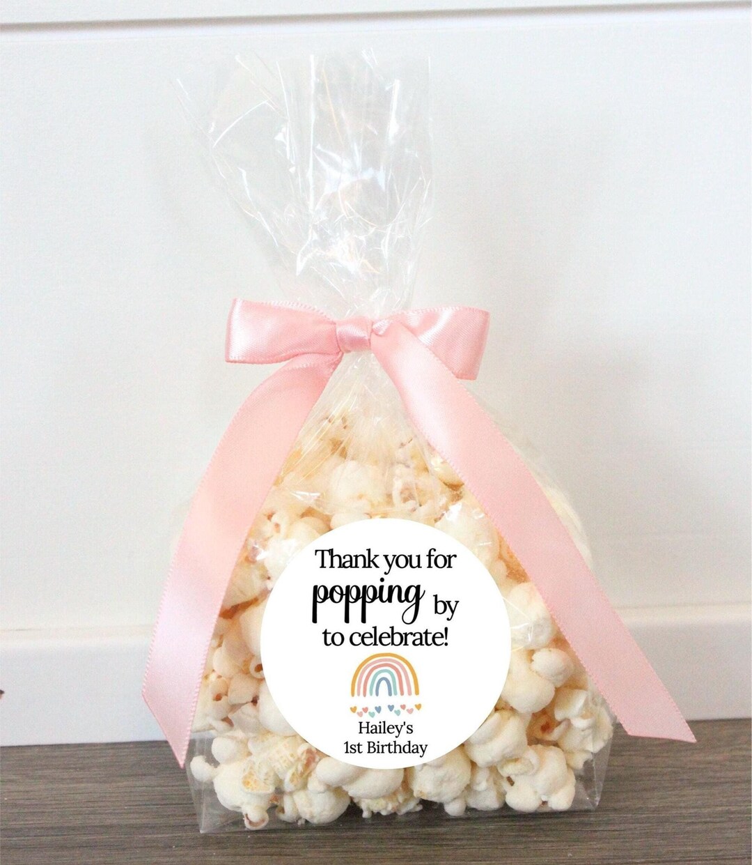 Thanks for Poppin' by Boho Rainbow First Birthday Girl Favor Popcorn ...