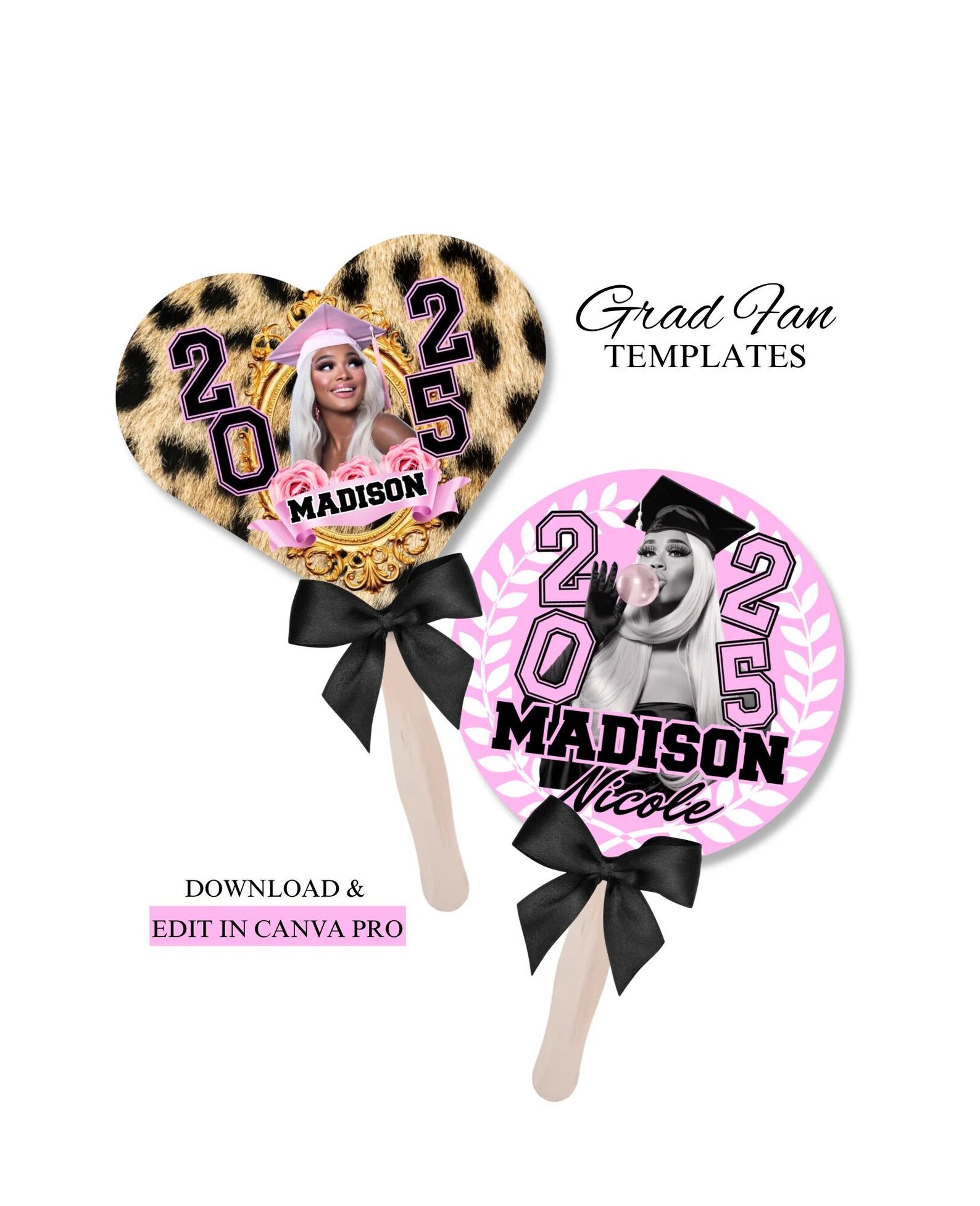 Graduation Fans Editable on Canva!! - Etsy