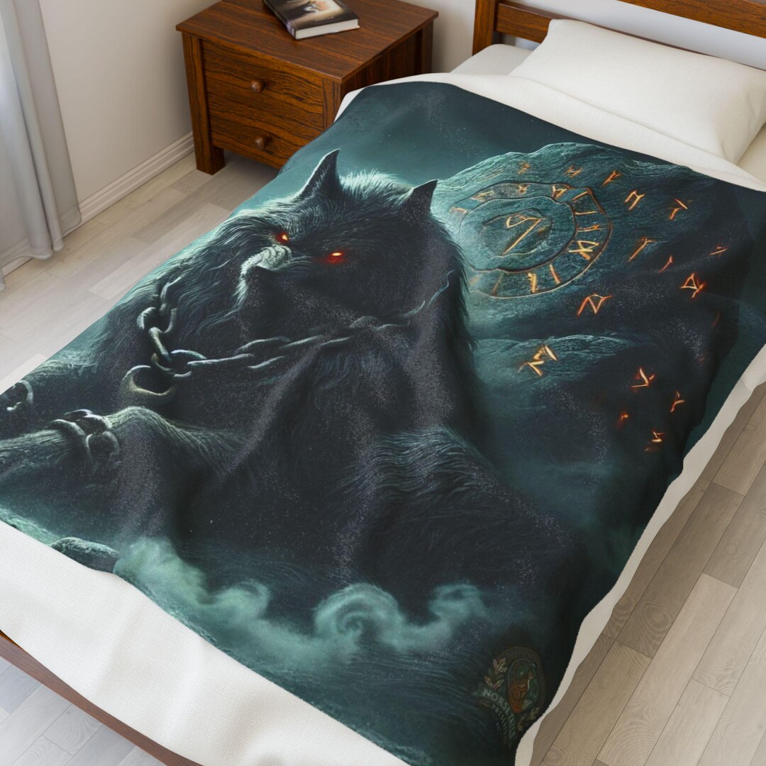 Fenrir the Wolf Velveteen Plush Blanket | Cozy Gift for Animal Lovers ...