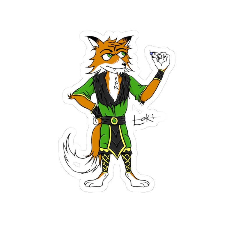 Loki The Fox Cut Stickers Whimsical Stickers For Laptops Journals