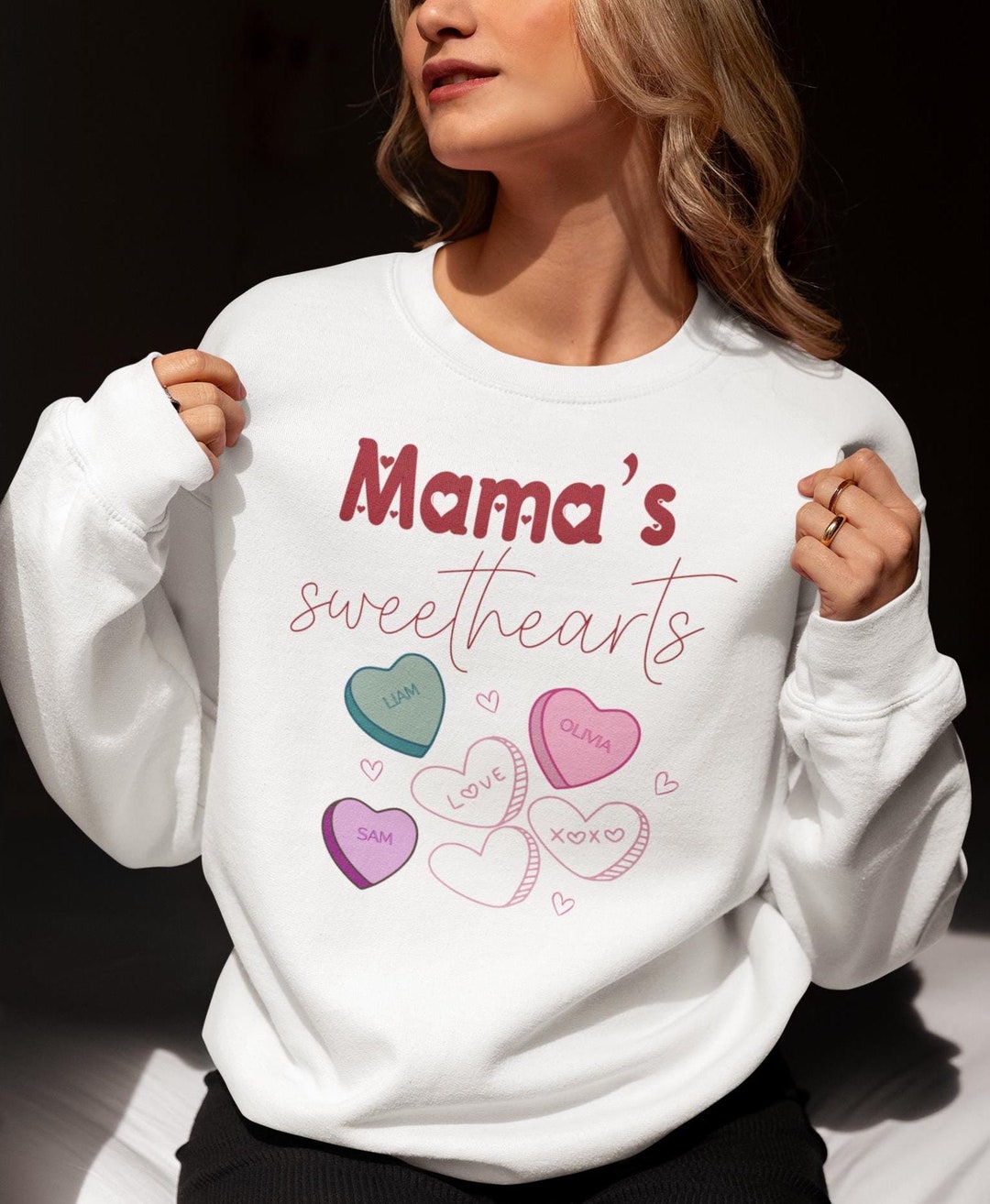 Personalized Candy Hearts Mom Valentines Shirt, Custom Valentine ...
