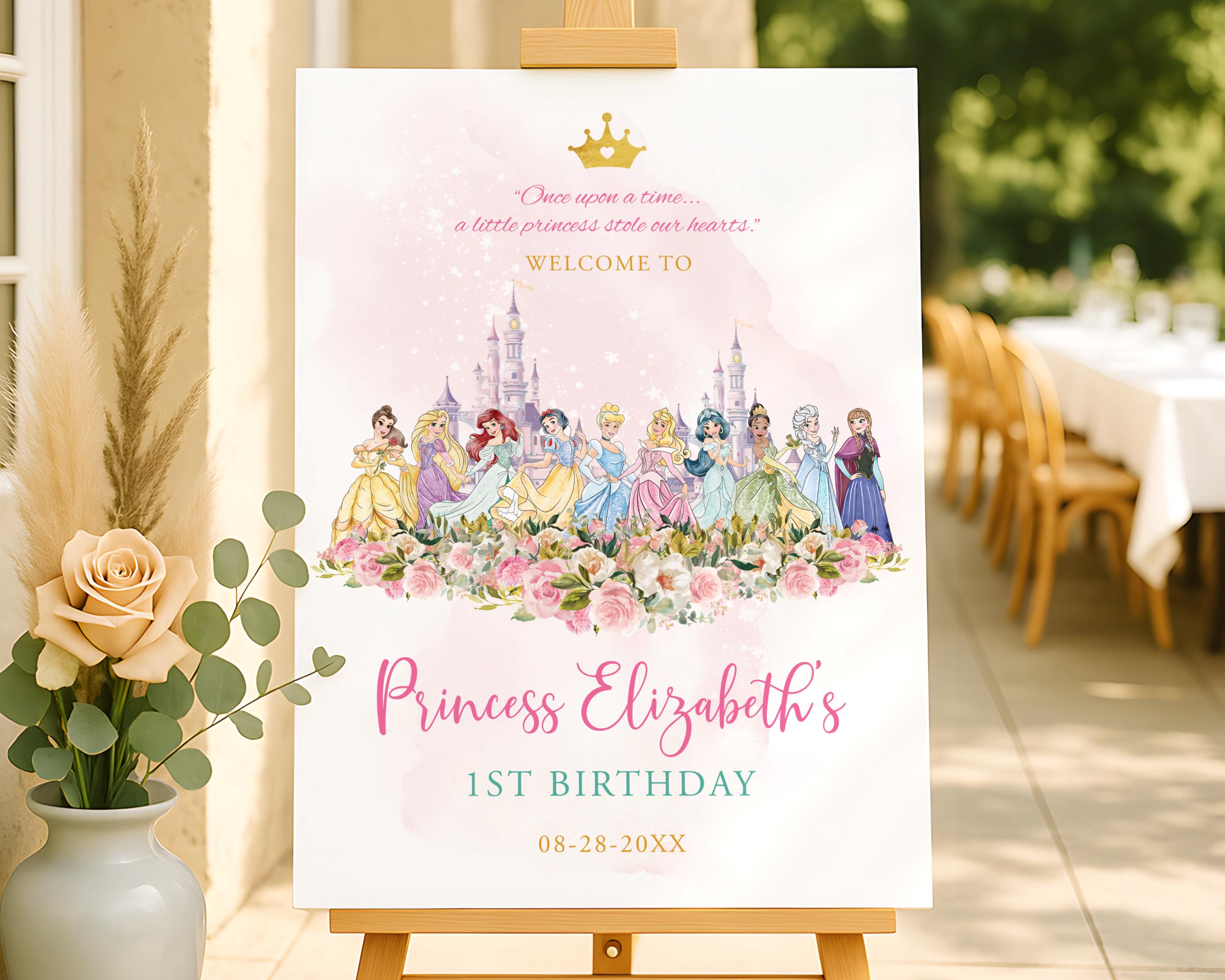 Princess Birthday Sign All Princesses Welcome Sign (canva) - Etsy
