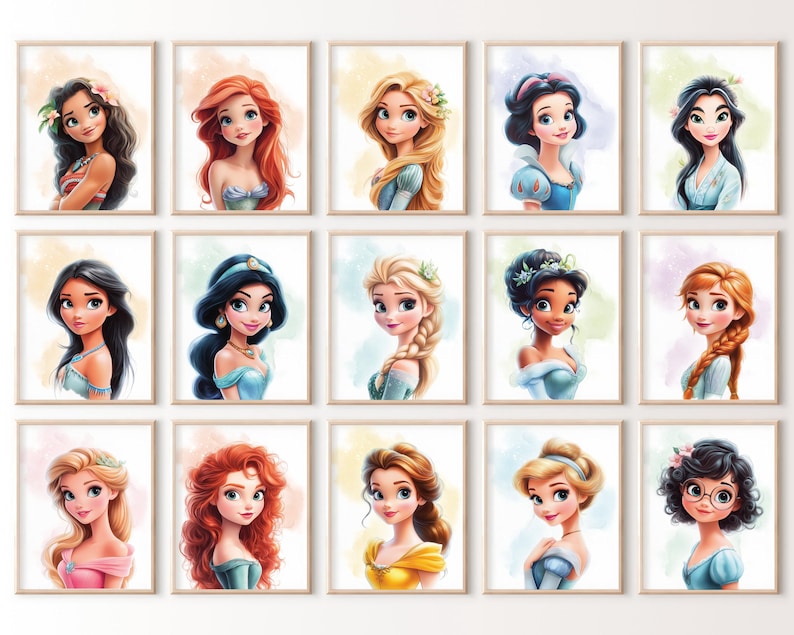 Princess Wall Art for Girls Room Nursery Art Prints Instant Download - Etsy