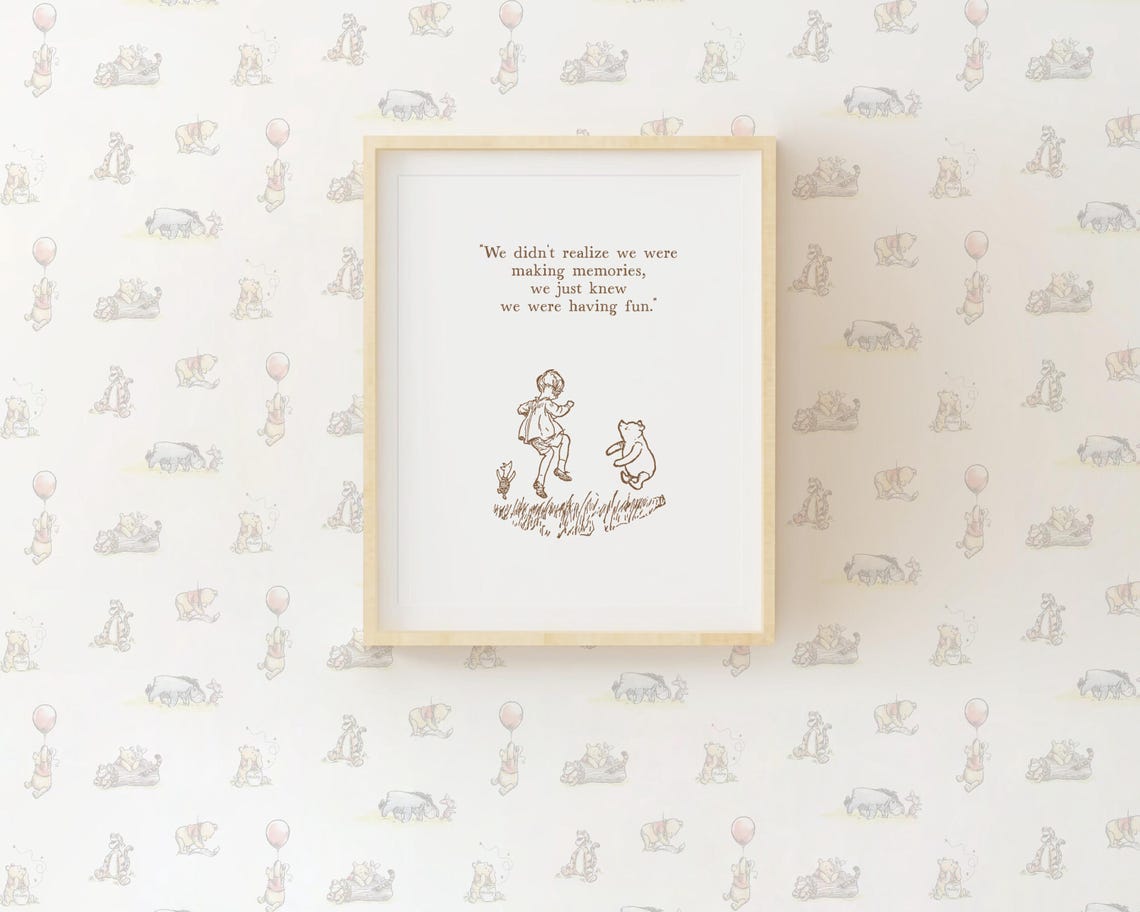 Winnie the Pooh Prints Nursery Wall Art Decor Set of 8 Minimalist ...