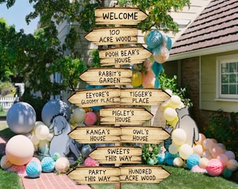 Arrow Sign Direction Winnie Baby Shower Birthday Decorations Printable ...