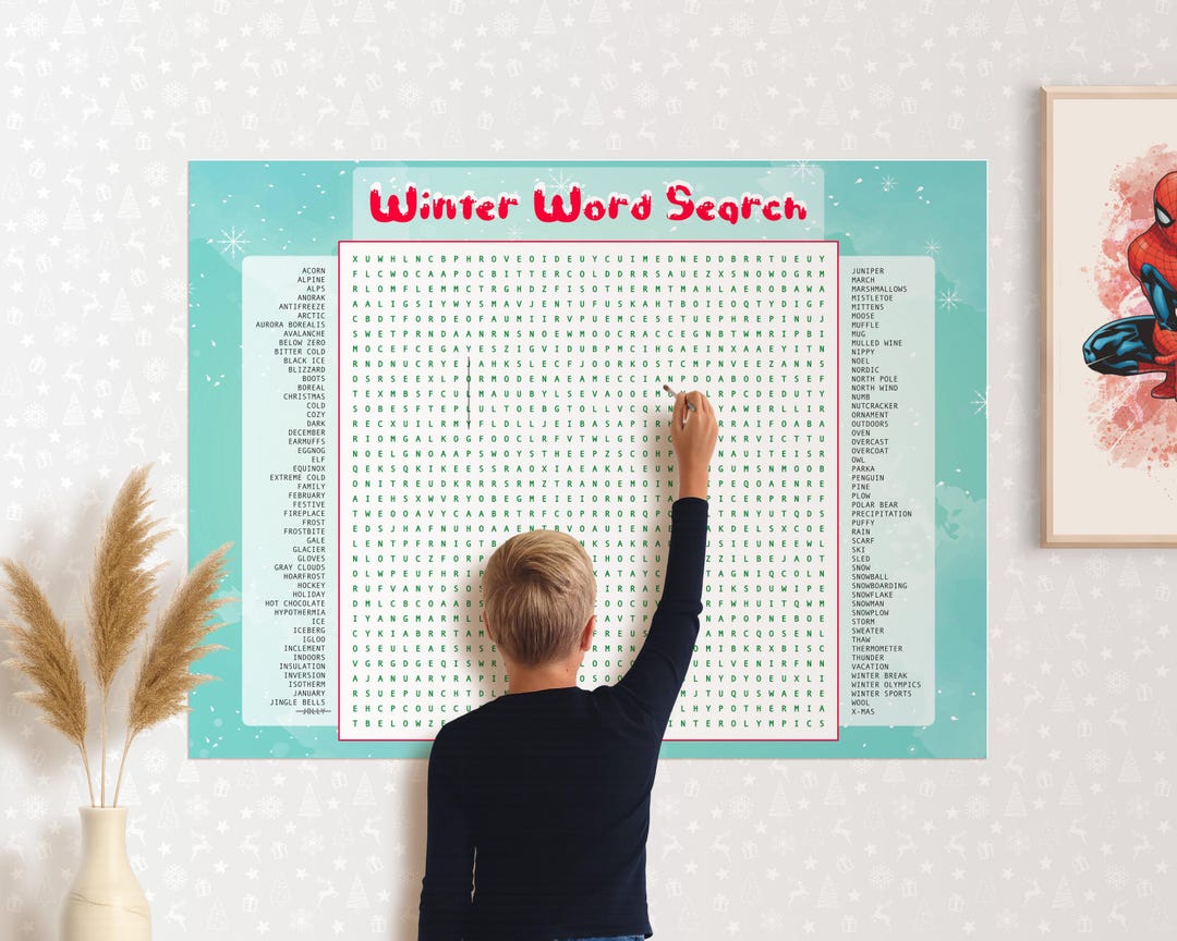 Winter Word Search XXL, 100 Words Giant Christmas Game Activity ...