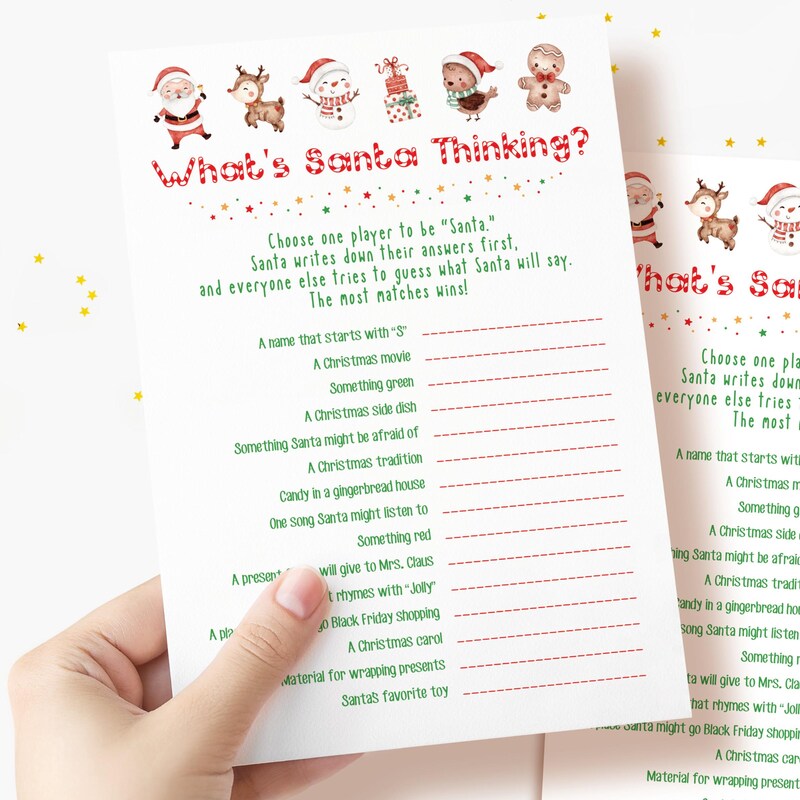 What is Santa Thinking Game - Etsy