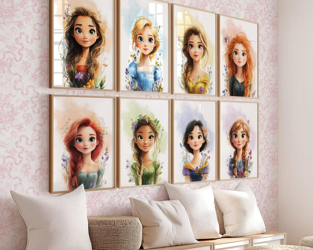 Princess Wall Art Print, Girl Room Little Princess Prints, Set of 15 ...