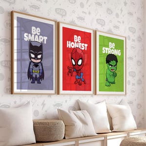 Little Superhero Prints, Nursery Wall Art, Superheroes Poster Decor ...