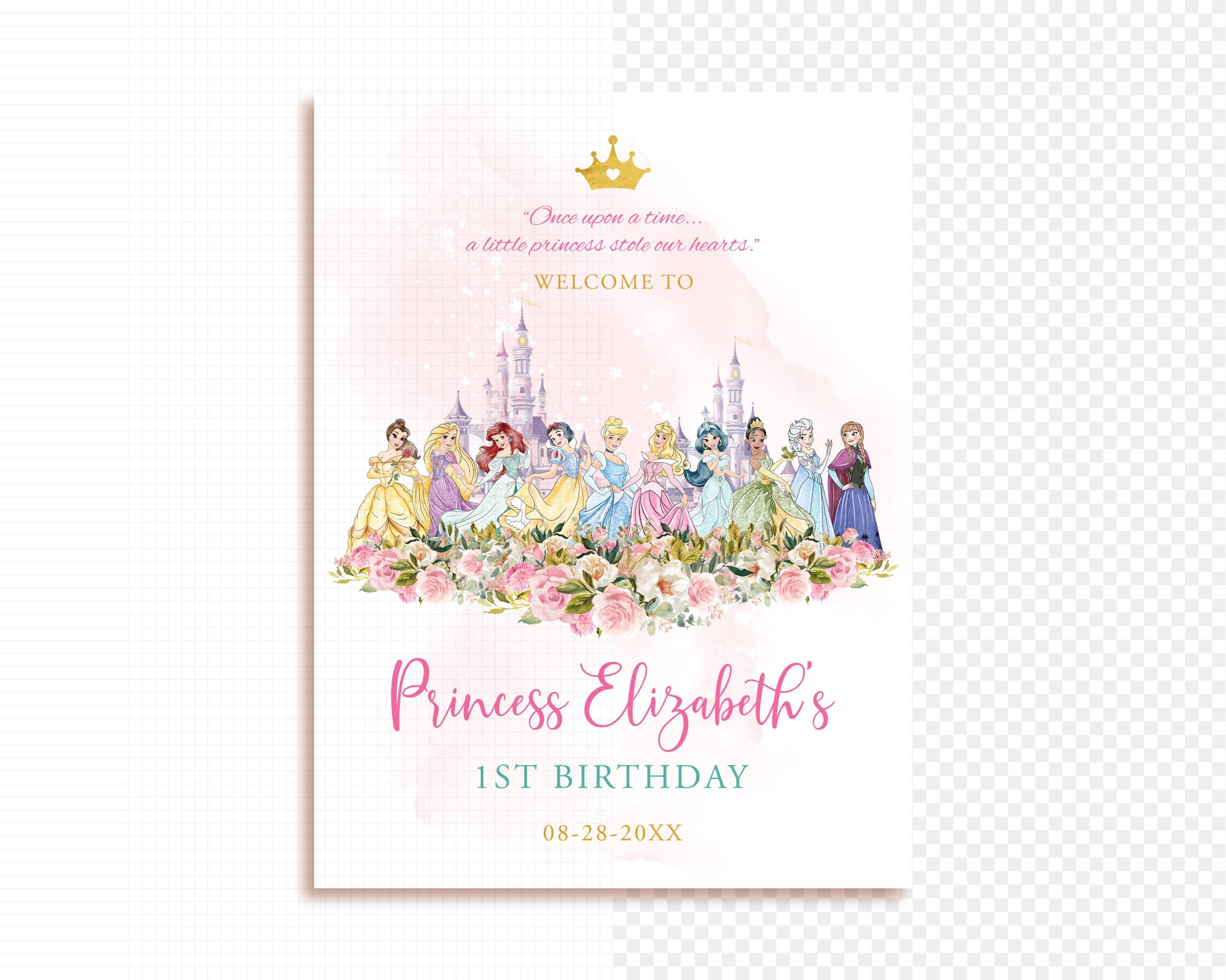 Princess Birthday Sign All Princesses Welcome Sign (canva) - Etsy