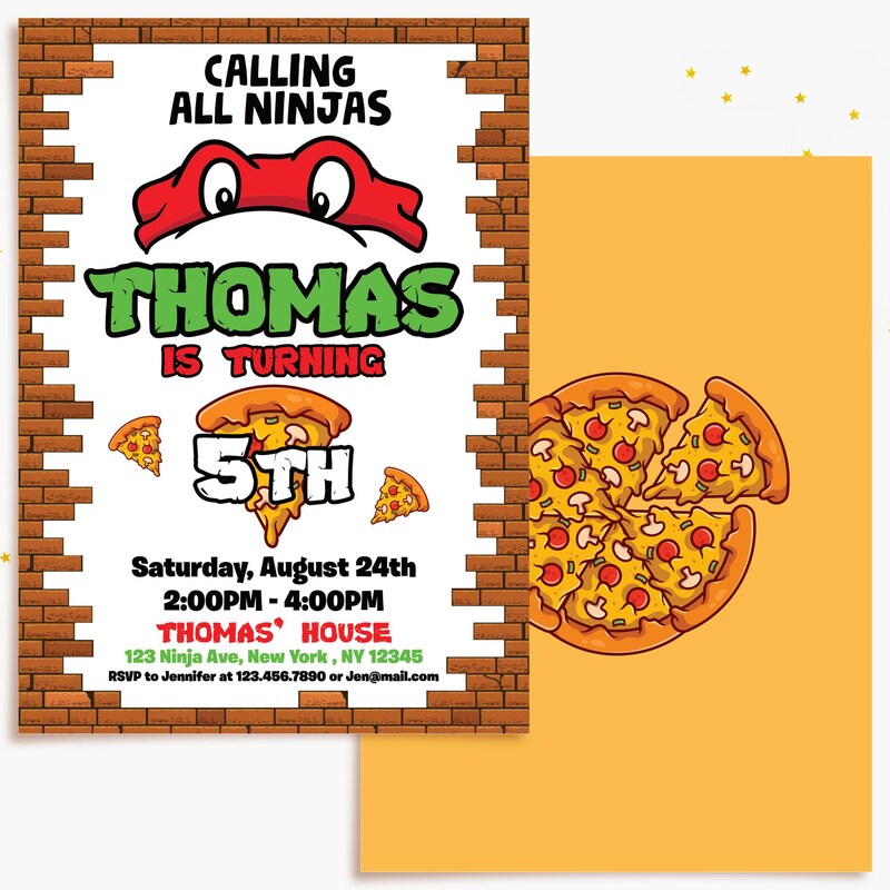 Ninja Turtle Invite - Etsy