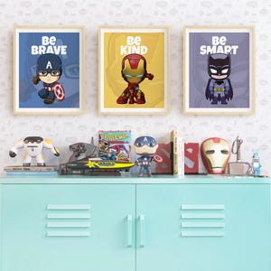 Little Superhero Prints, Nursery Wall Art, Superheroes Poster Decor ...