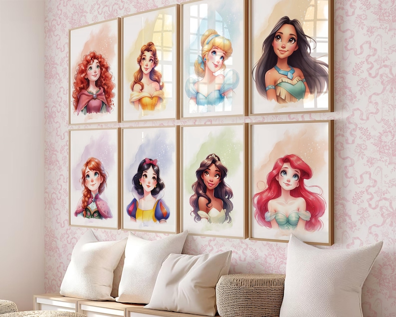 Princess Art Prints Girl Nursery Decor Set of 15 (digital Download) - Etsy
