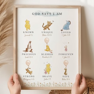 Winnie the Pooh God Says I Am Digital - Etsy