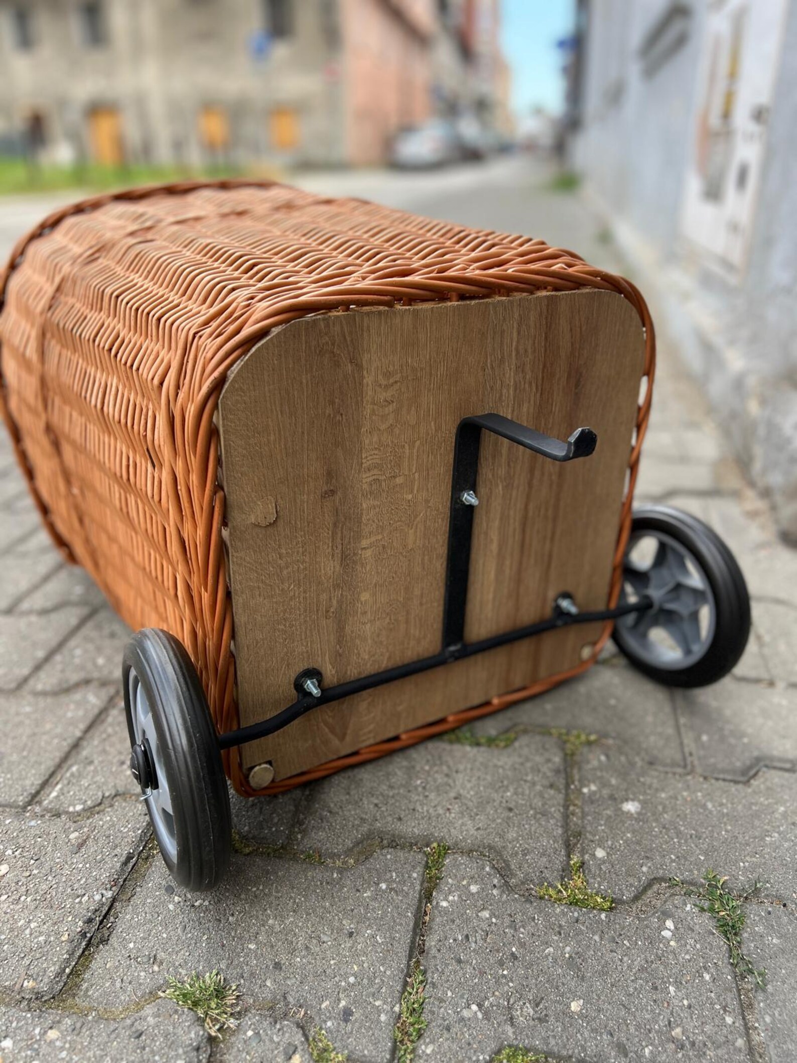 Wicker Trolley With Wheels – Handmade Polish Market Basket – Fully ...