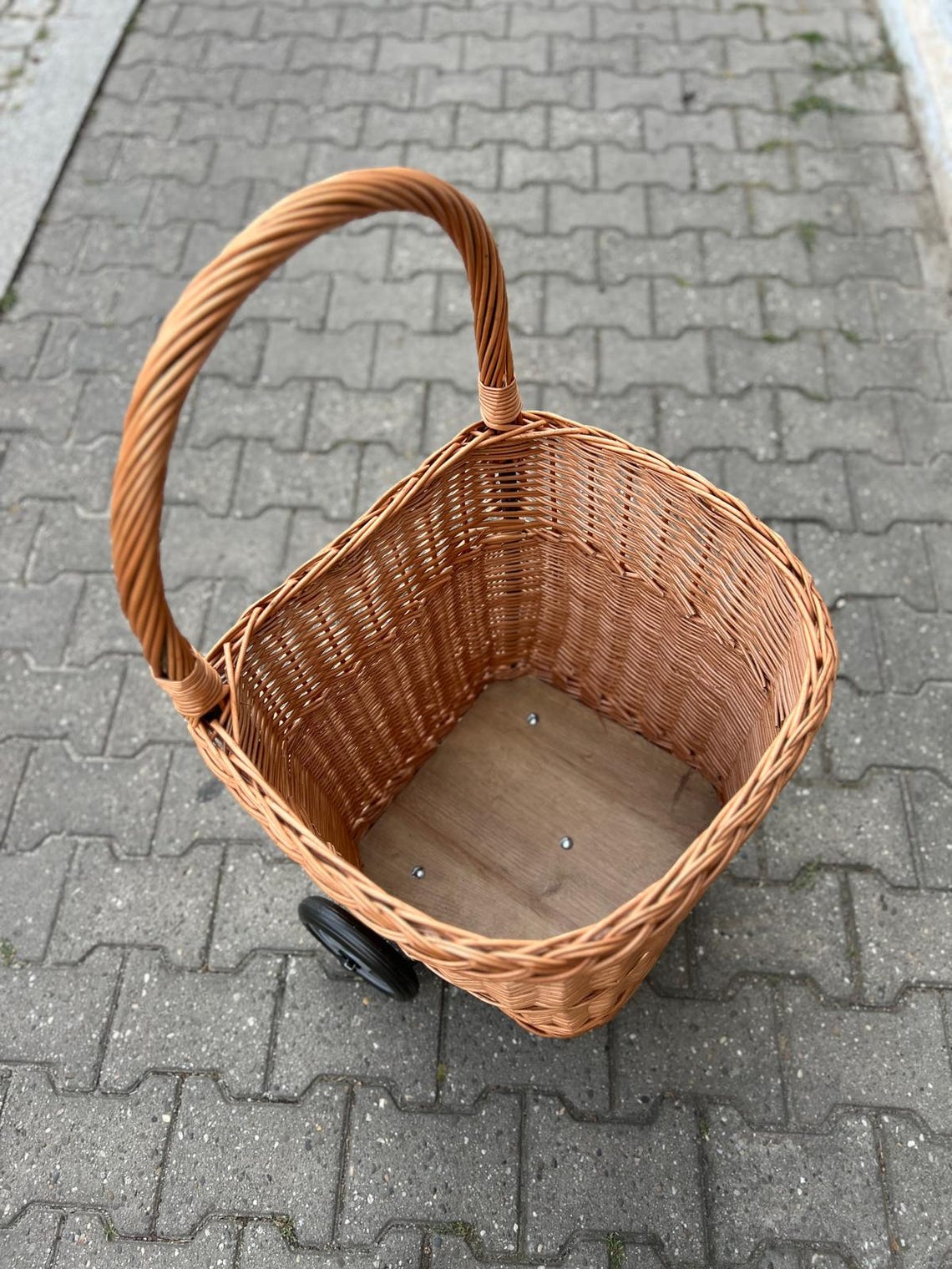 Wicker Trolley With Wheels – Handmade Polish Market Basket – Fully ...
