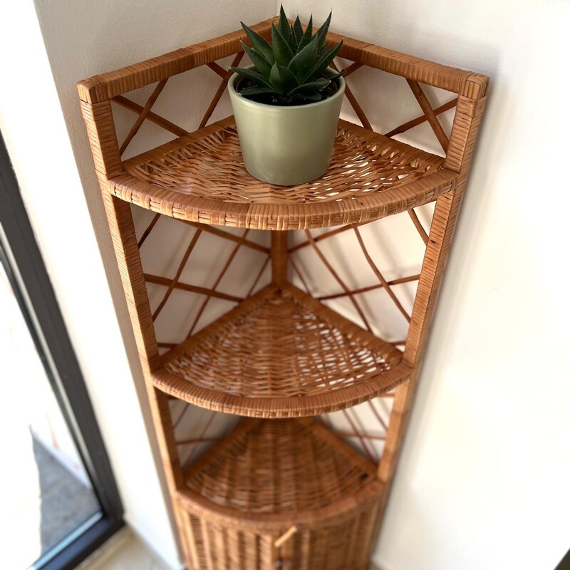 Wicker Corner Shelf - Etsy