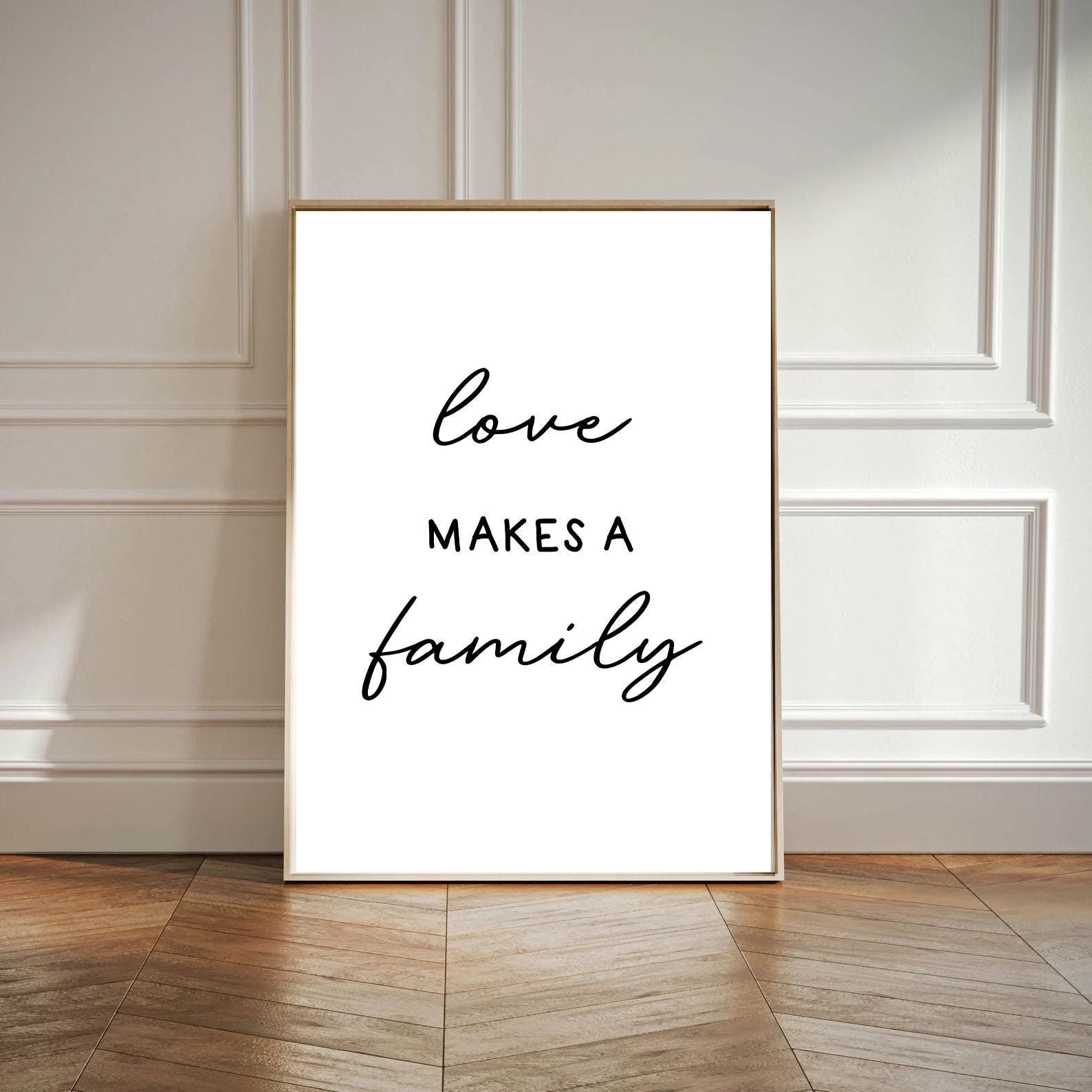 Love Makes a Family Wall Art Printable, Family Quote Living Room Wall ...