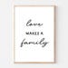 Love Makes a Family Wall Art Printable, Family Quote Living Room Wall ...