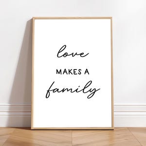 Love Makes a Family Wall Art Printable, Family Quote Living Room Wall ...