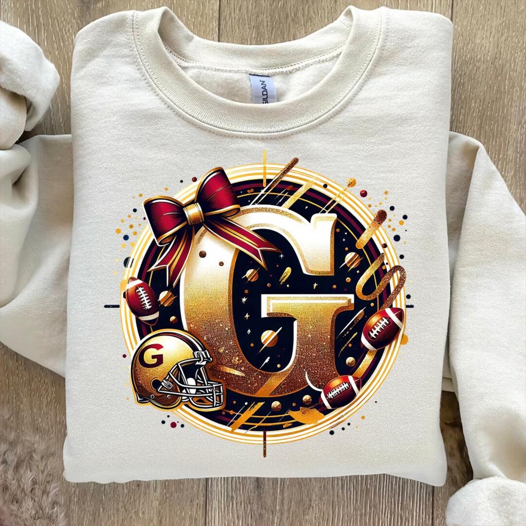 PNG G Mom Football Monogram Clipart Wreath Gold Glitter Sports Team ...