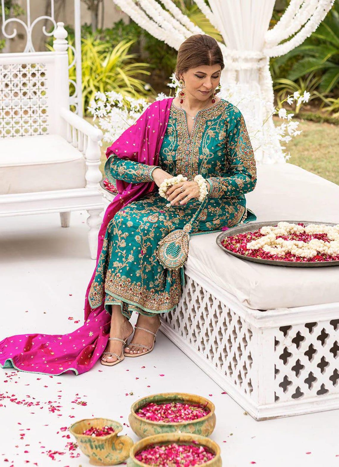 Green Pakistani Indian Wedding Dresses, Latest Bridal Party Dress ...