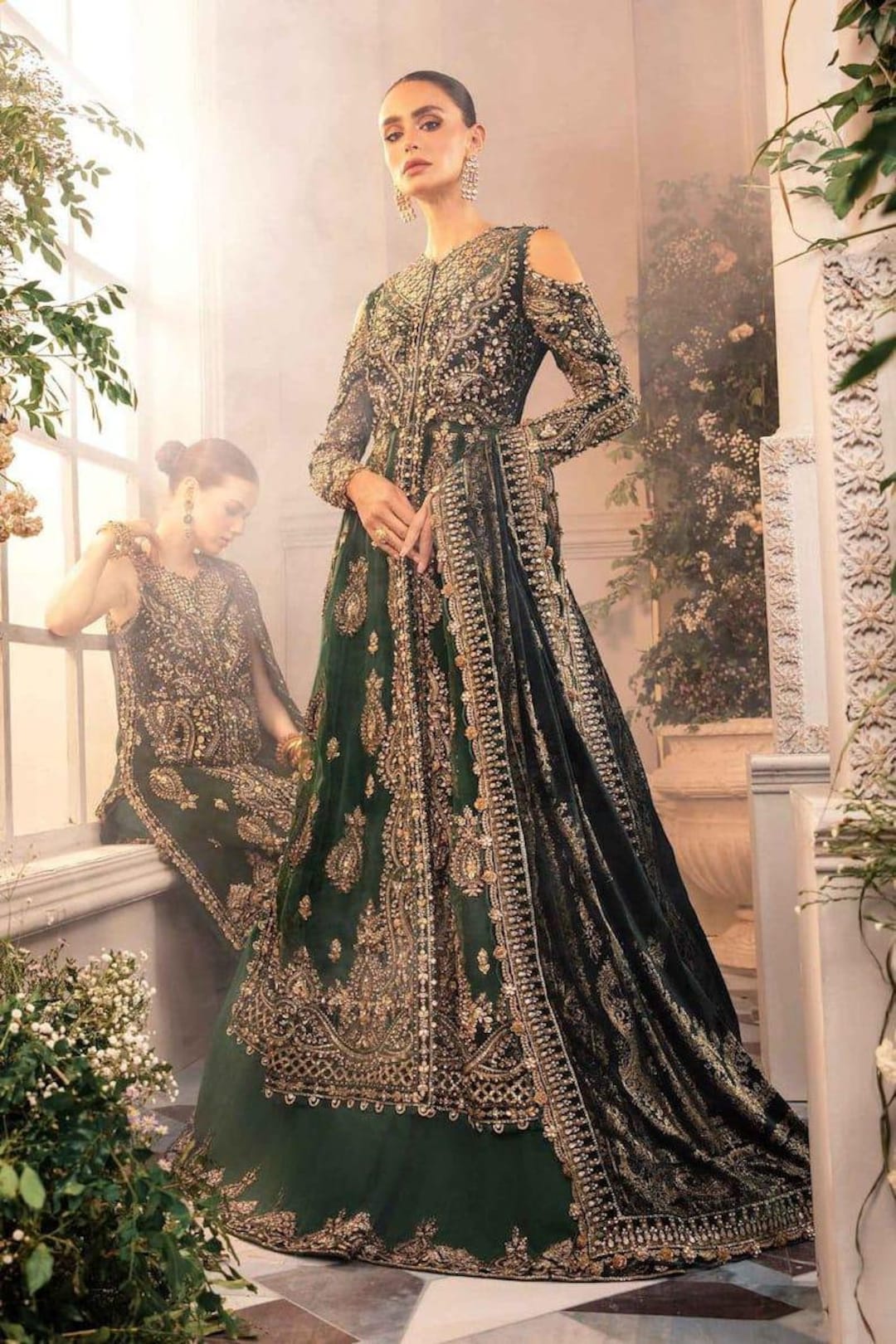 Emerald Green Pakistani Wedding Dresses, Indian Latest Bridal Party ...