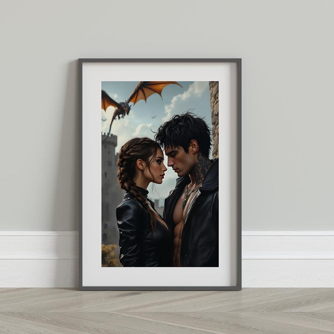 Violet Sorrengail and Xaden Riorson, Fourth Wing Wall Art Print Poster ...